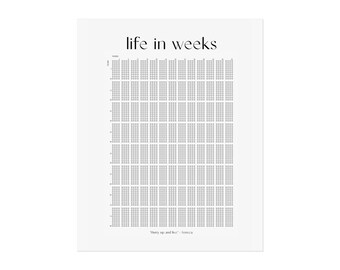 My Life in Weeks Poster | Weeks of My Life Calendar | Life in Weeks | Printable Wall Art ...