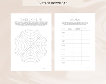 Wheel of Life Printable Planner, Life Circle, Self Improvement, Self ...