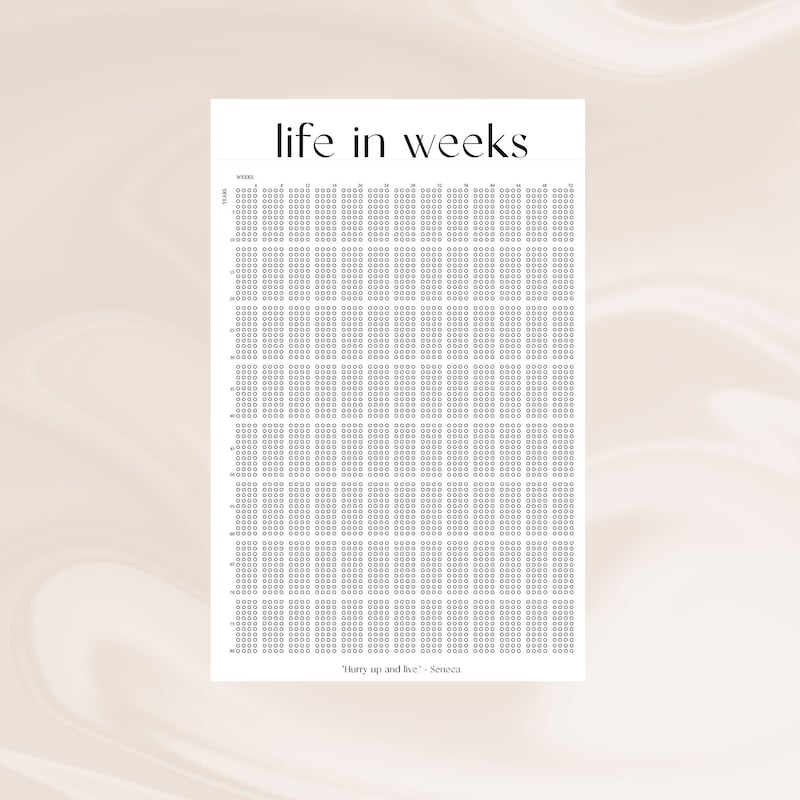 Life in Weeks Poster - Etsy