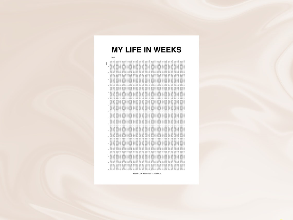 Life in Weeks Poster | Printable Calendar, Seneca Quote (PDF & PNG) - Etsy