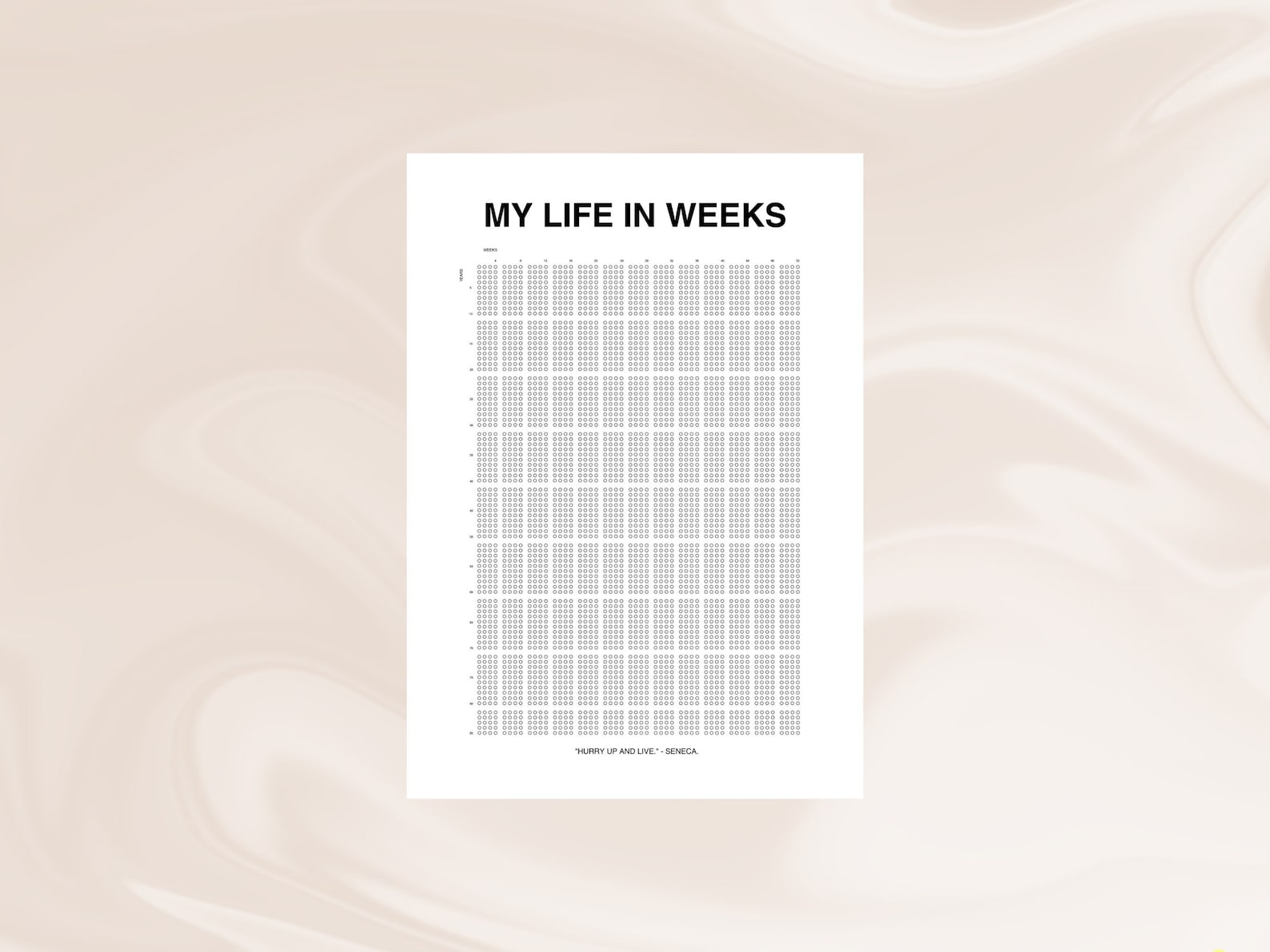 Life in Weeks Poster | Printable Calendar, Seneca Quote (PDF & PNG) - Etsy