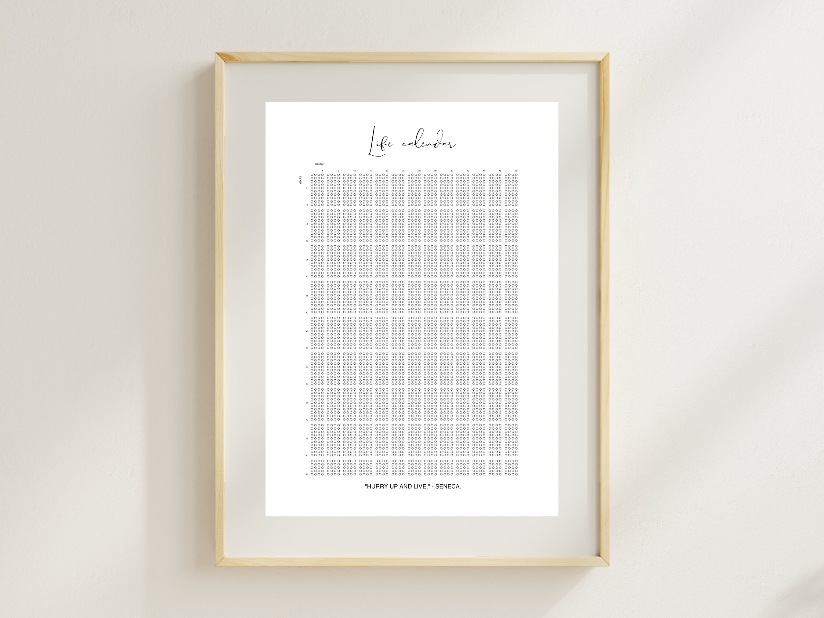 Life in Weeks Poster | Minimalist Calendar (PDF & PNG) - Etsy