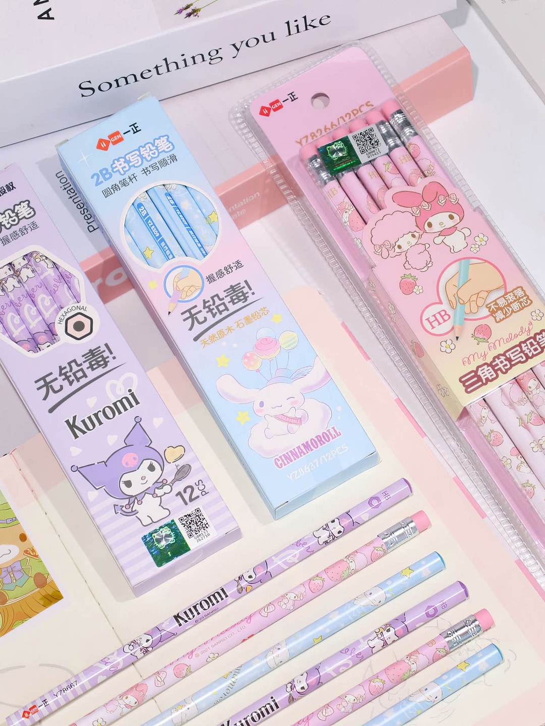 Cute Cartoon Wooden Pencil With Top Eraser, Kawaii Pencil for Student ...