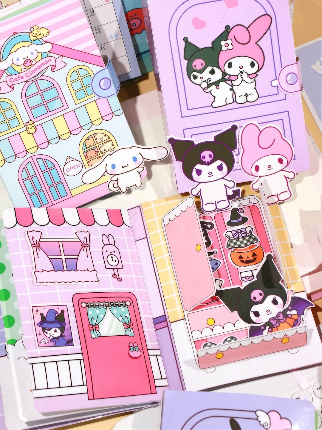 Cute Fun No-cut Sticker Dress up Activity Books, Kawaii Reusable Animal ...