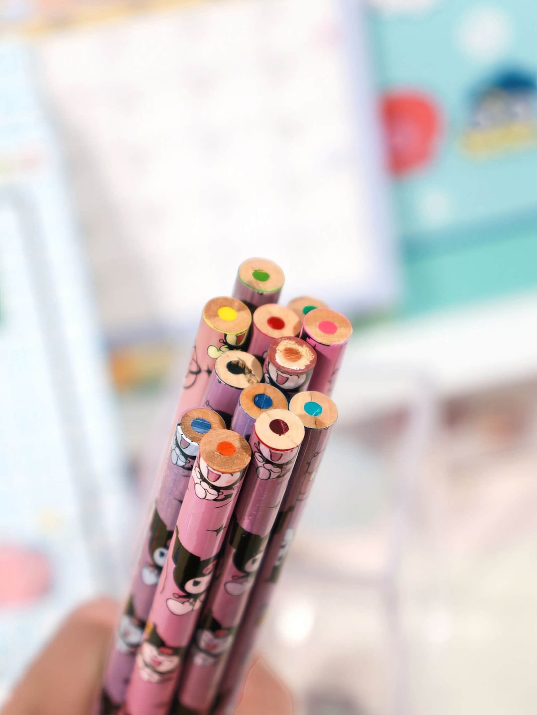 Kawaii 12 Count Coloredpencils Set, HB Soft Core Lead, Cute Cartoon ...