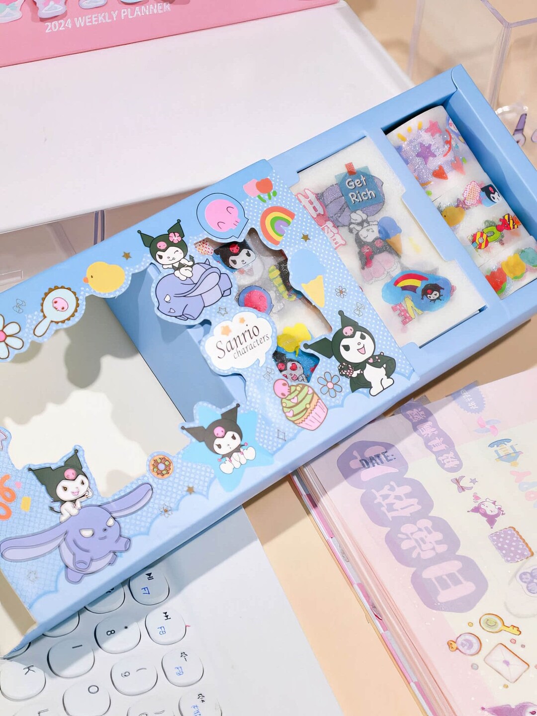 Cute Washi Tape Plus Stickers Set for DIY Craft, Scrapbook, Planner ...