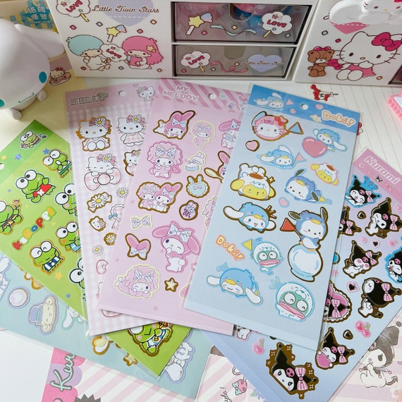 Cute Sticker Gold Foil Shining Sparkle Glitter Kawaii Sticker - Etsy