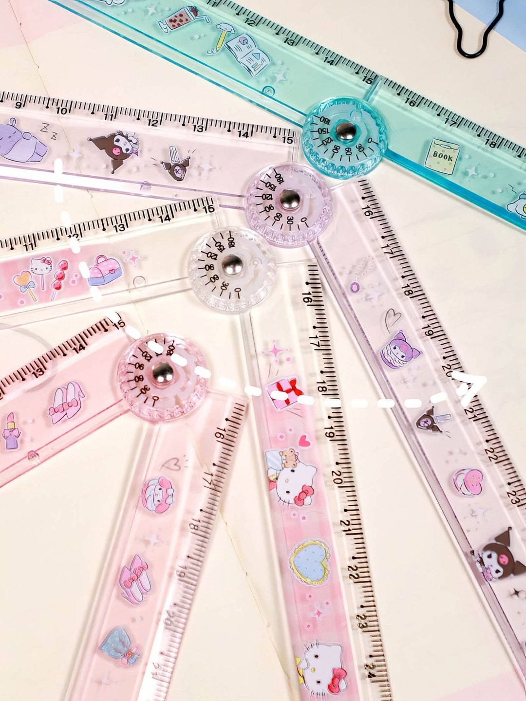 Cute Multifunction Folding Ruler, Cartoon Pattern Plastic Straight ...