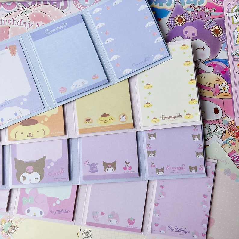 Cute Four Fold Sticky Notes Cute Notepad Kawaii Post Note - Etsy