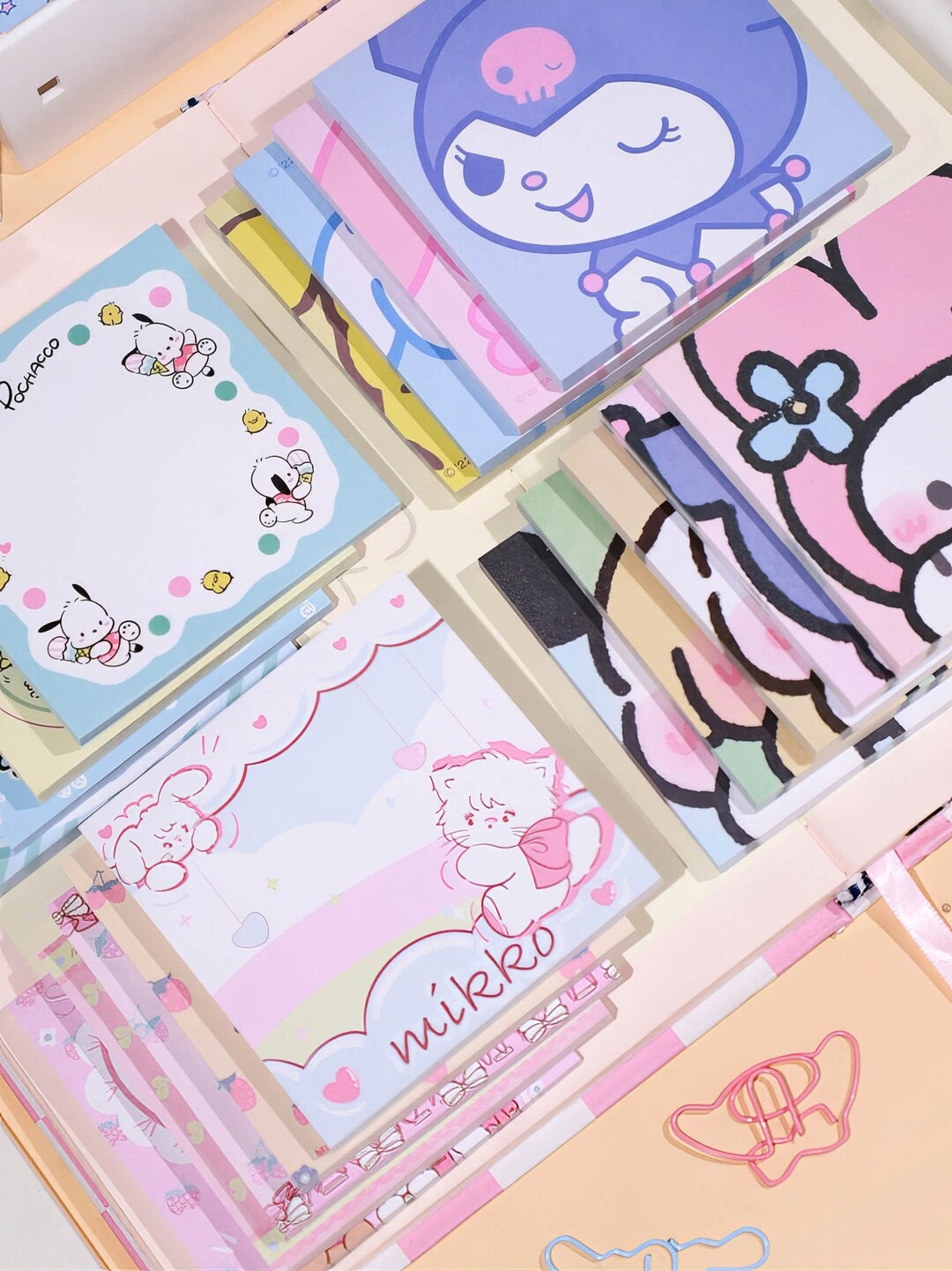 Cute Cartoon Sticky Notes, Kawaii Animals Portable Writing Pads Office ...