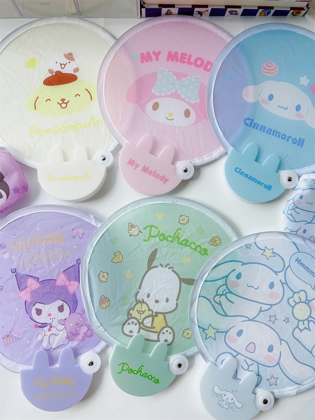 Portable Cute Folding Round Fan, 23x20cm - Etsy UK