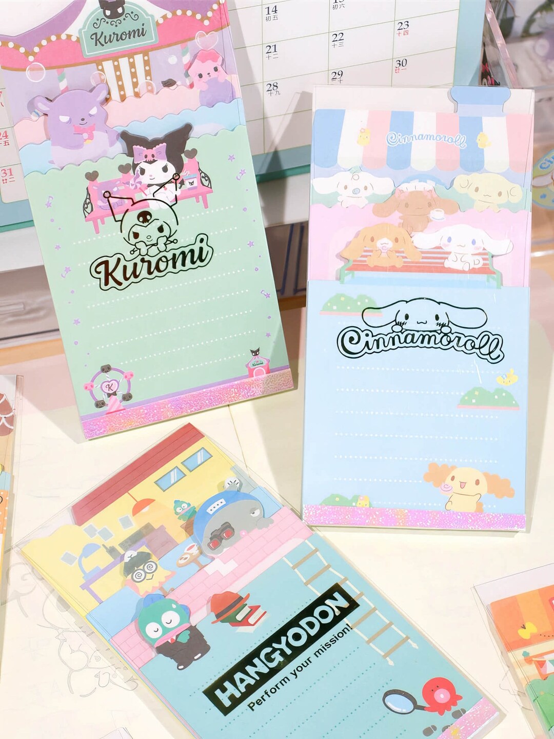 Cute Cartoon Glitter Non-sticky Note Pad, Kawaii Animal Tearable ...