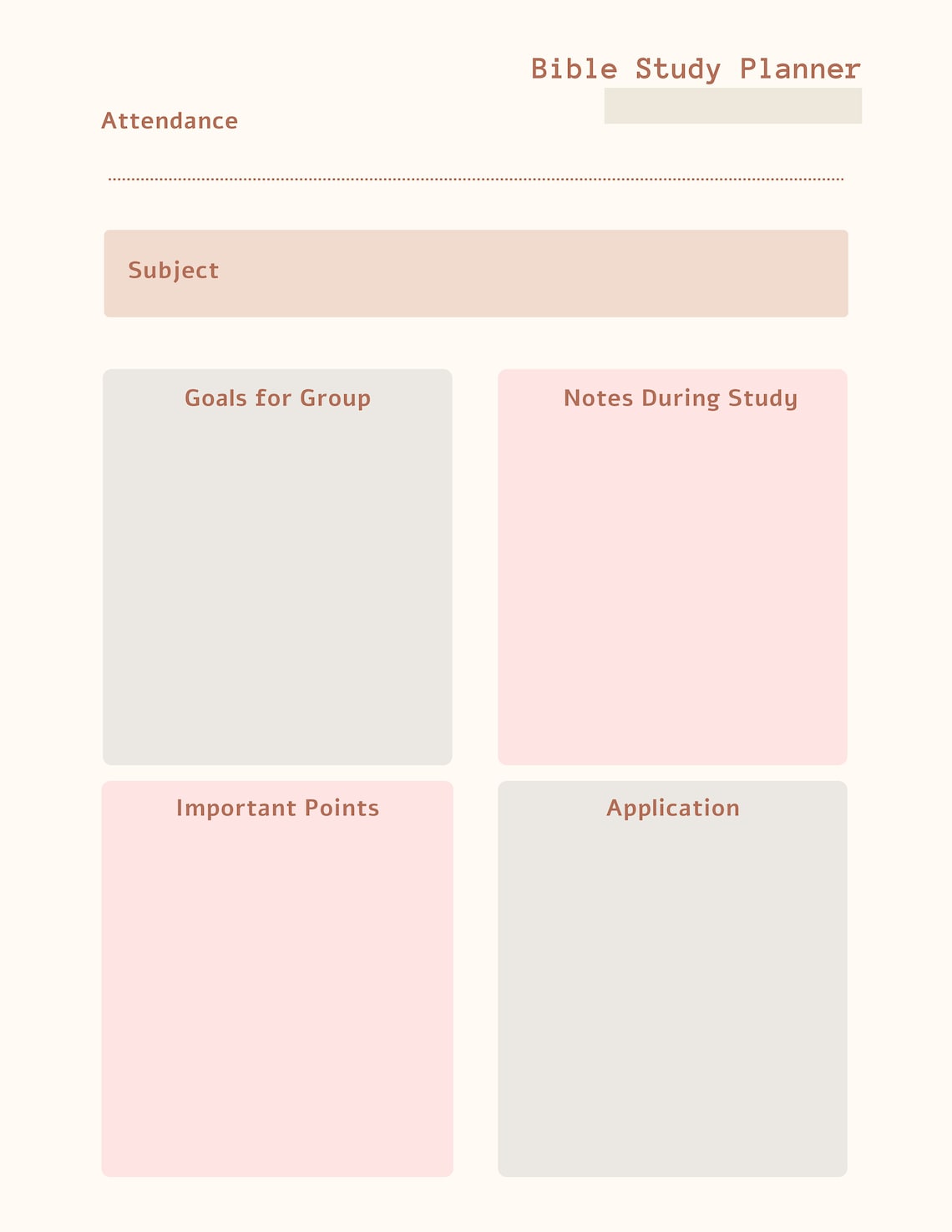 Bible Study Leader's Guide Template Digital Download beige, Pink, and ...