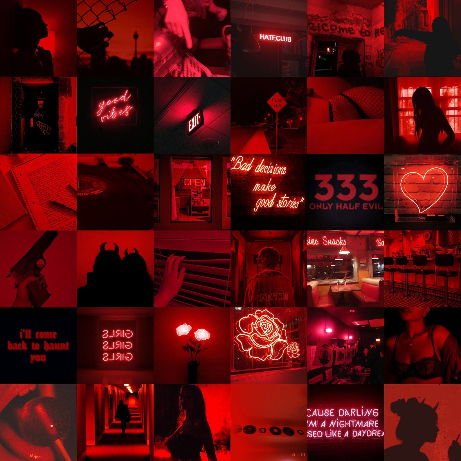 100pc Red Photo Collage Kit - Etsy