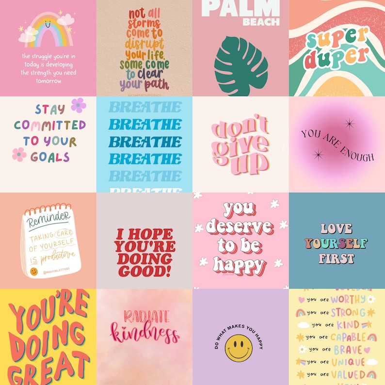 100pc Positivity/affirmations Collage Kit - Etsy