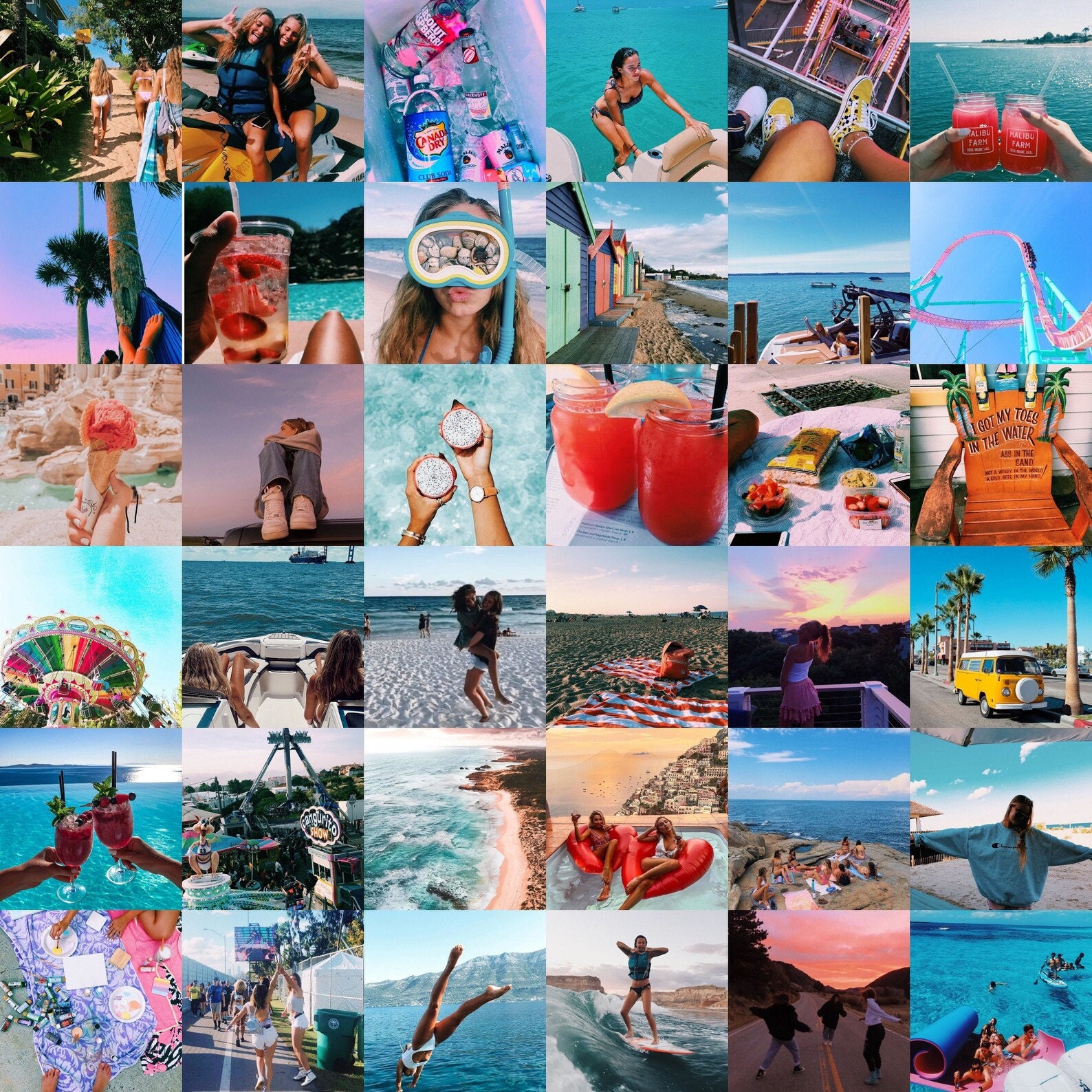 100pc Beachy Photo Collage Kit - Etsy