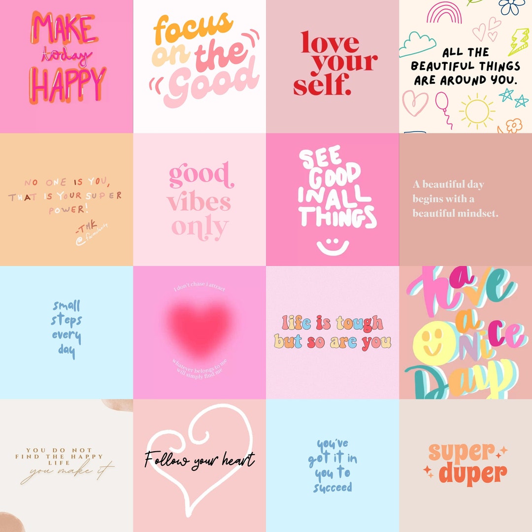 100pc Positivity/affirmations Collage Kit - Etsy