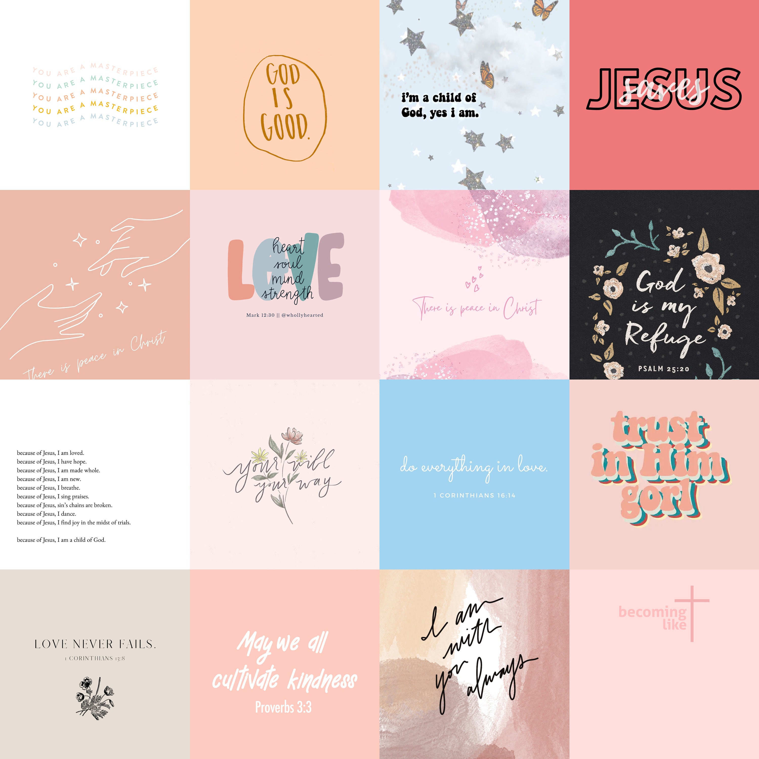 50pc Christian Bright Collage Kit - Etsy