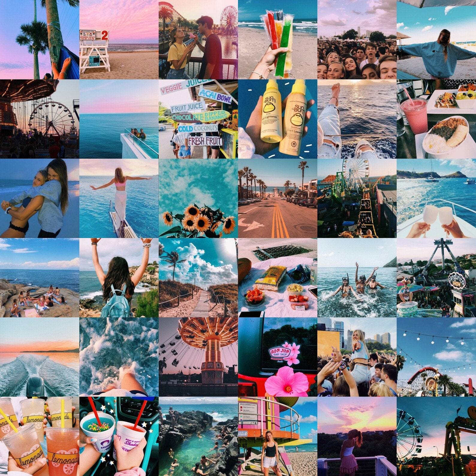 100pc Beachy Photo Collage Kit - Etsy