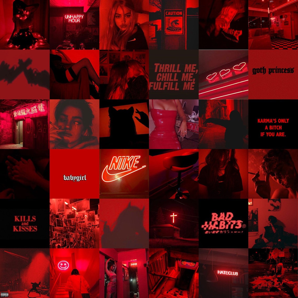 100pc Red Photo Collage Kit - Etsy