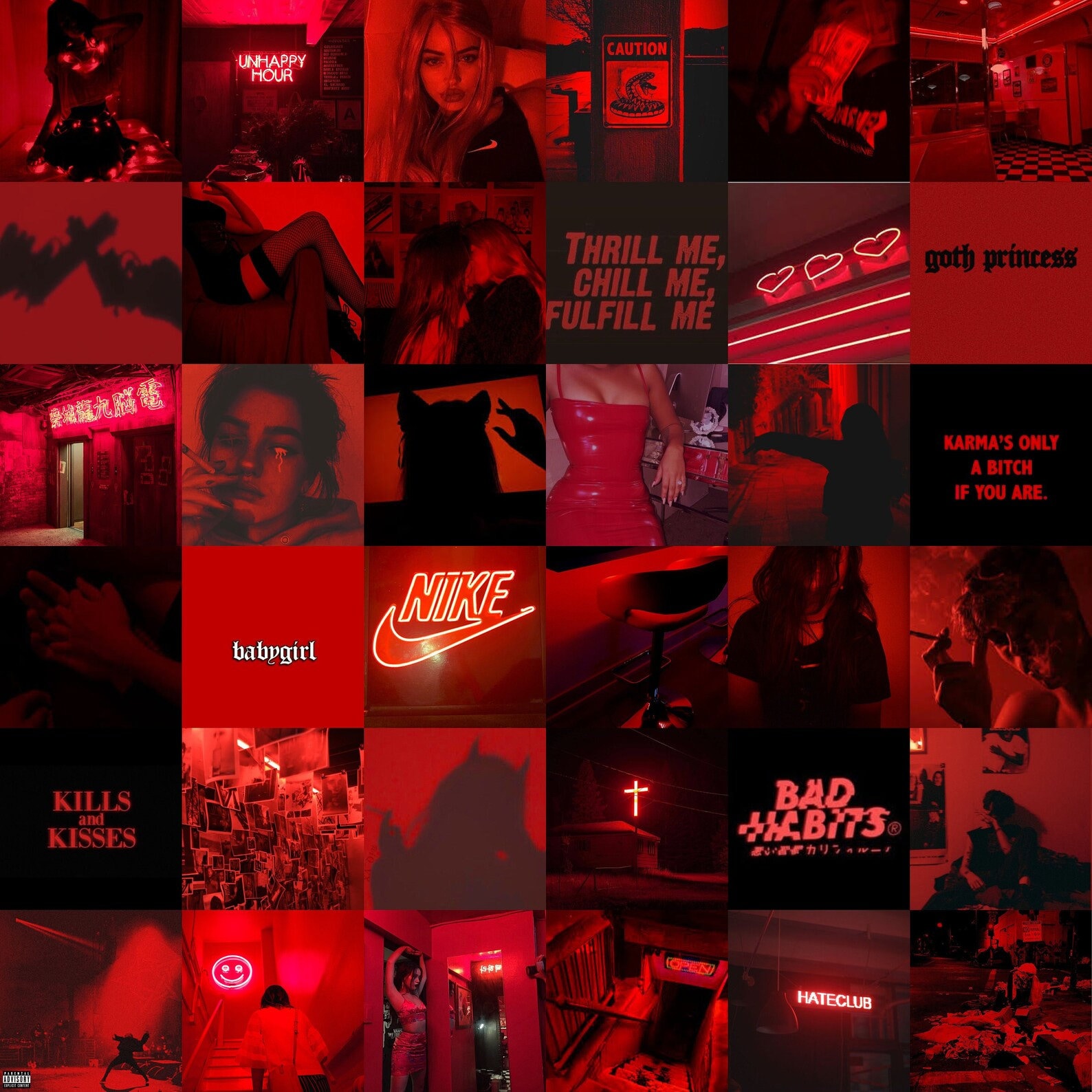 100pc Red Photo Collage Kit - Etsy