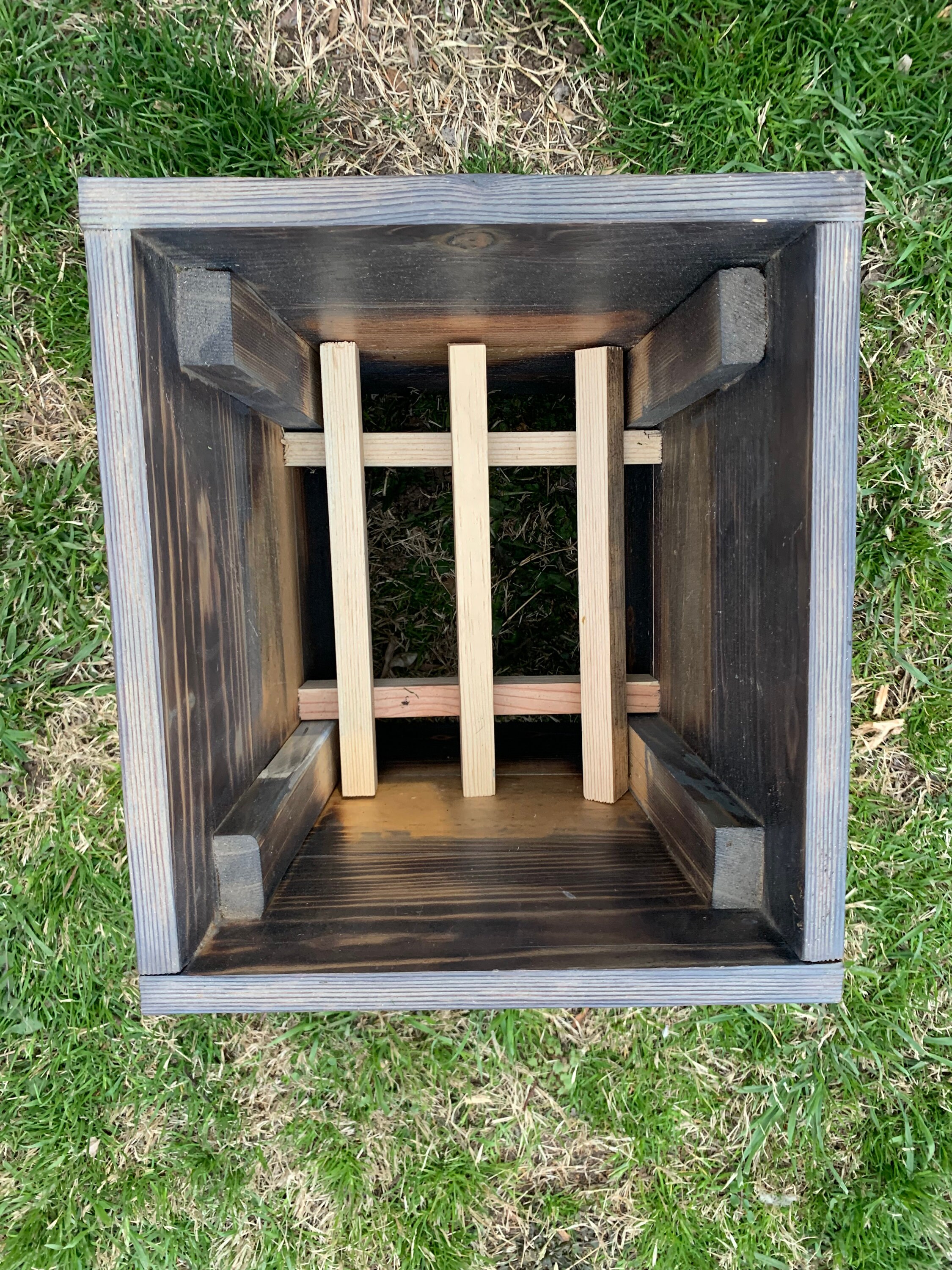 Shou Sugi Ban Wood Planter Box, Size Small Outdoor/indoor, Contemporary ...