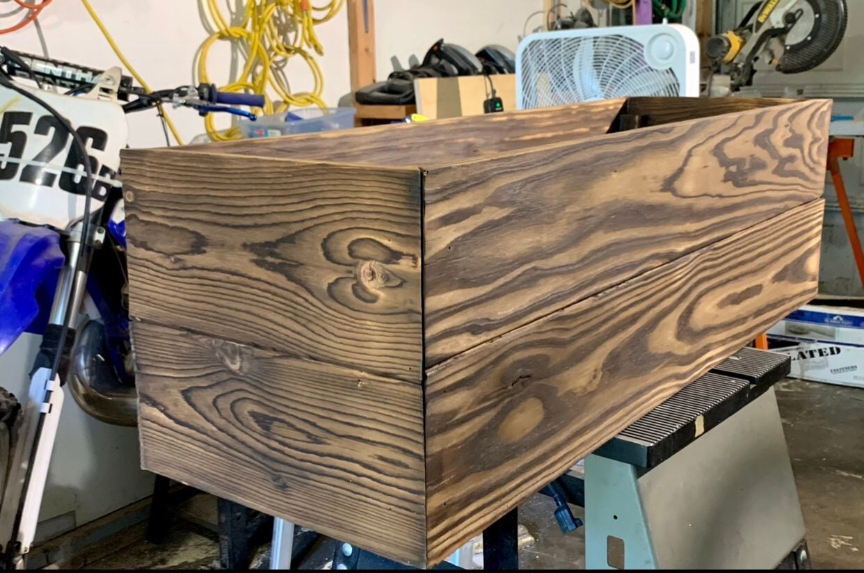 Shou Sugi Ban Wood Planter Box, Size Small Outdoor/indoor, Contemporary ...