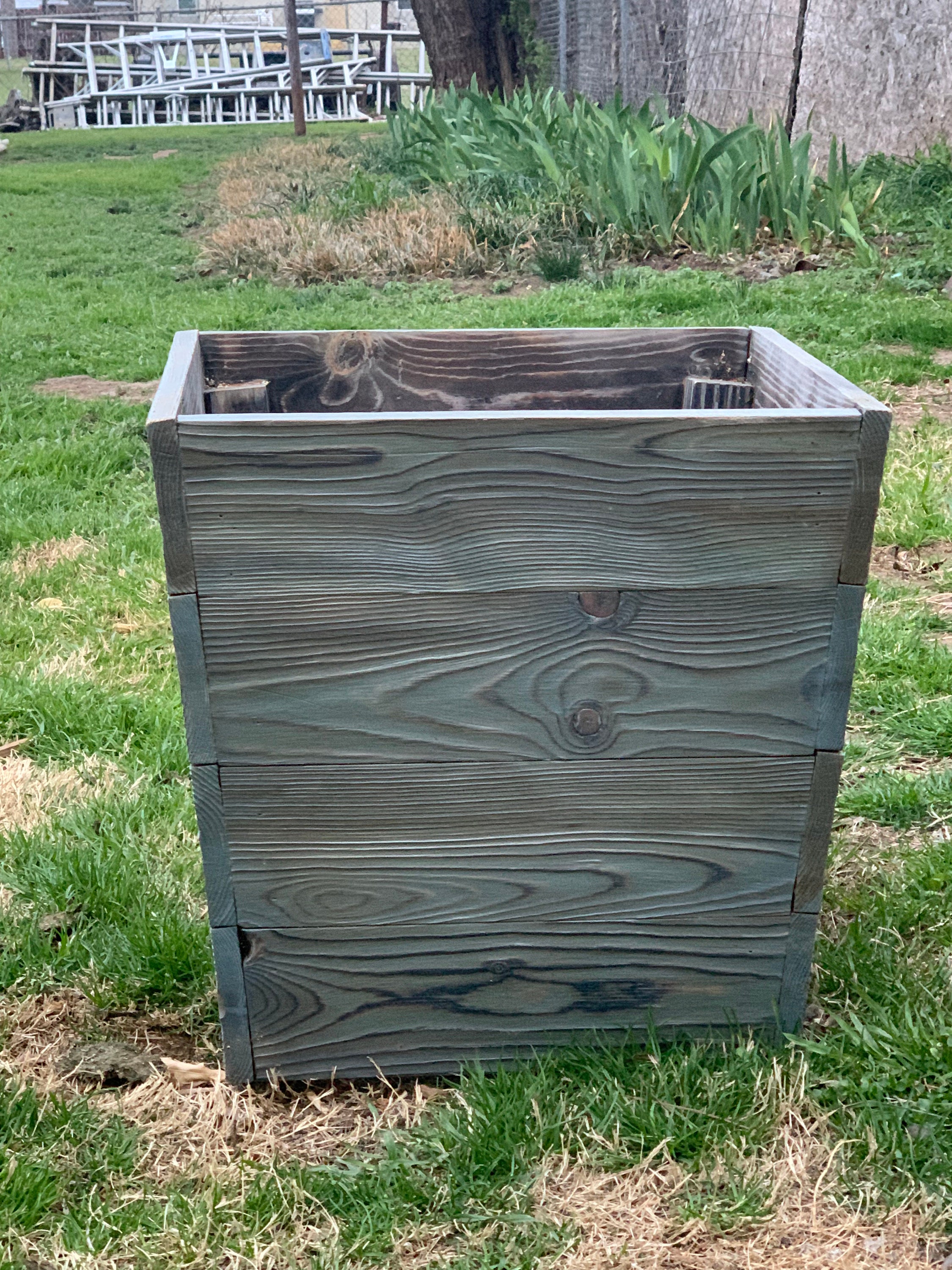 Shou Sugi Ban Wood Planter Box, Size Small Outdoor/indoor, Contemporary ...