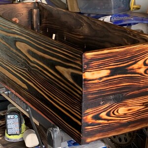 Shou Sugi Ban Wood Planter Box Size Large - Etsy