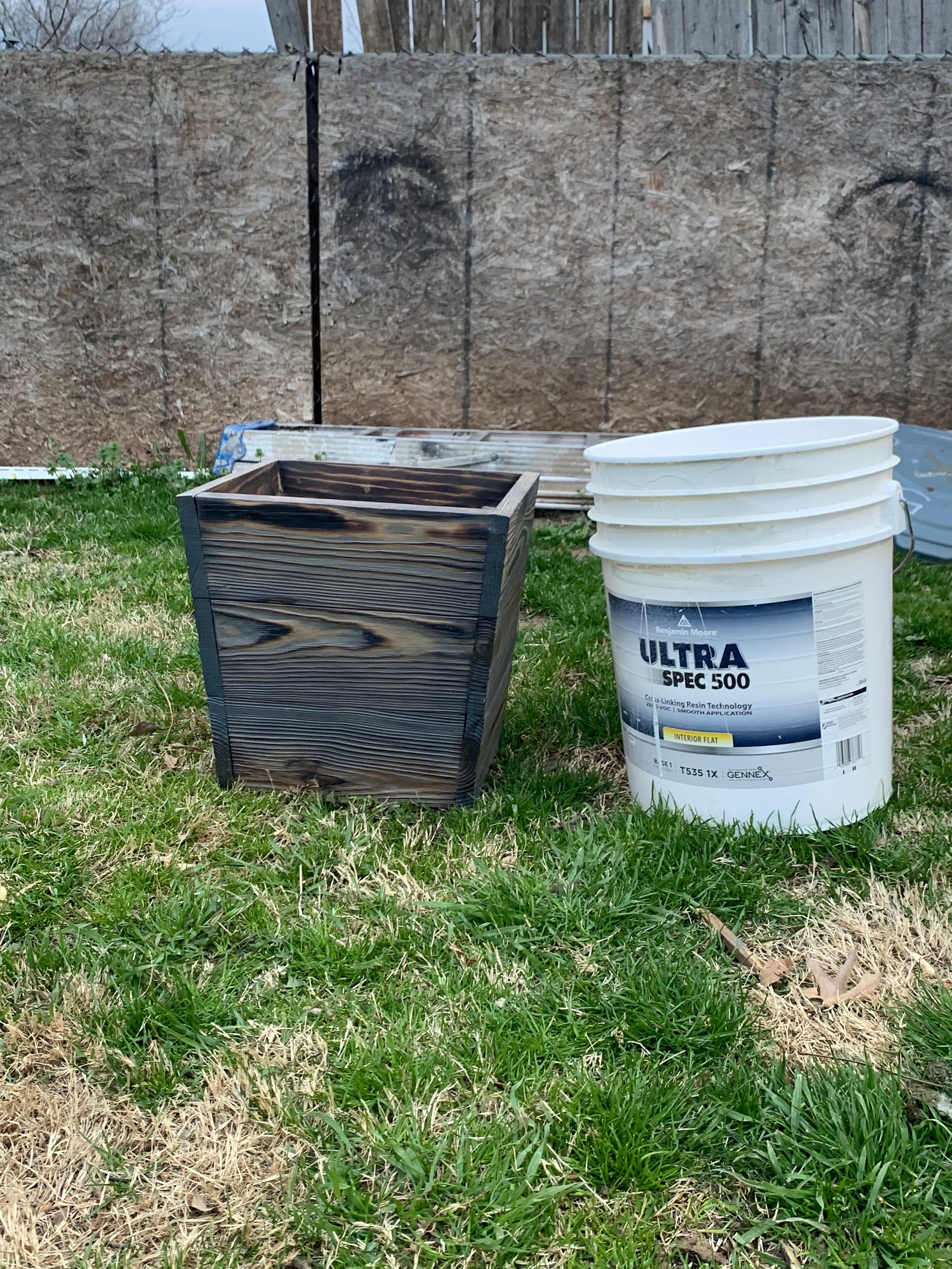 Shou Sugi Ban Wood Planter Box, Size Small Outdoor/indoor, Contemporary ...