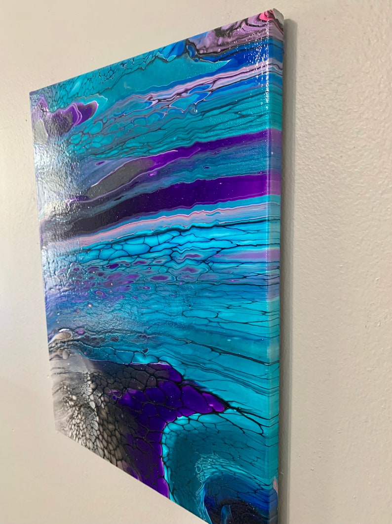 Acrylic Paint Pour, Swipe Technique, on 16x12 Canvas - Etsy