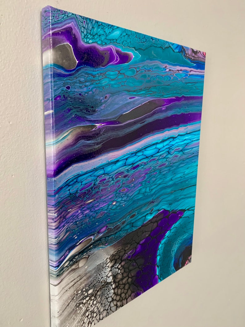 Acrylic Paint Pour, Swipe Technique, on 16x12 Canvas - Etsy