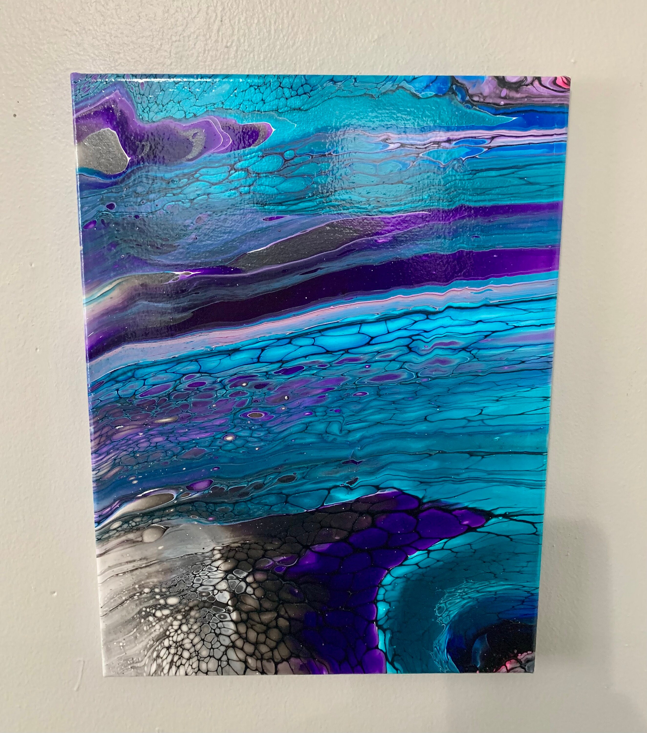 Acrylic Paint Pour, Swipe Technique, on 16x12 Canvas - Etsy