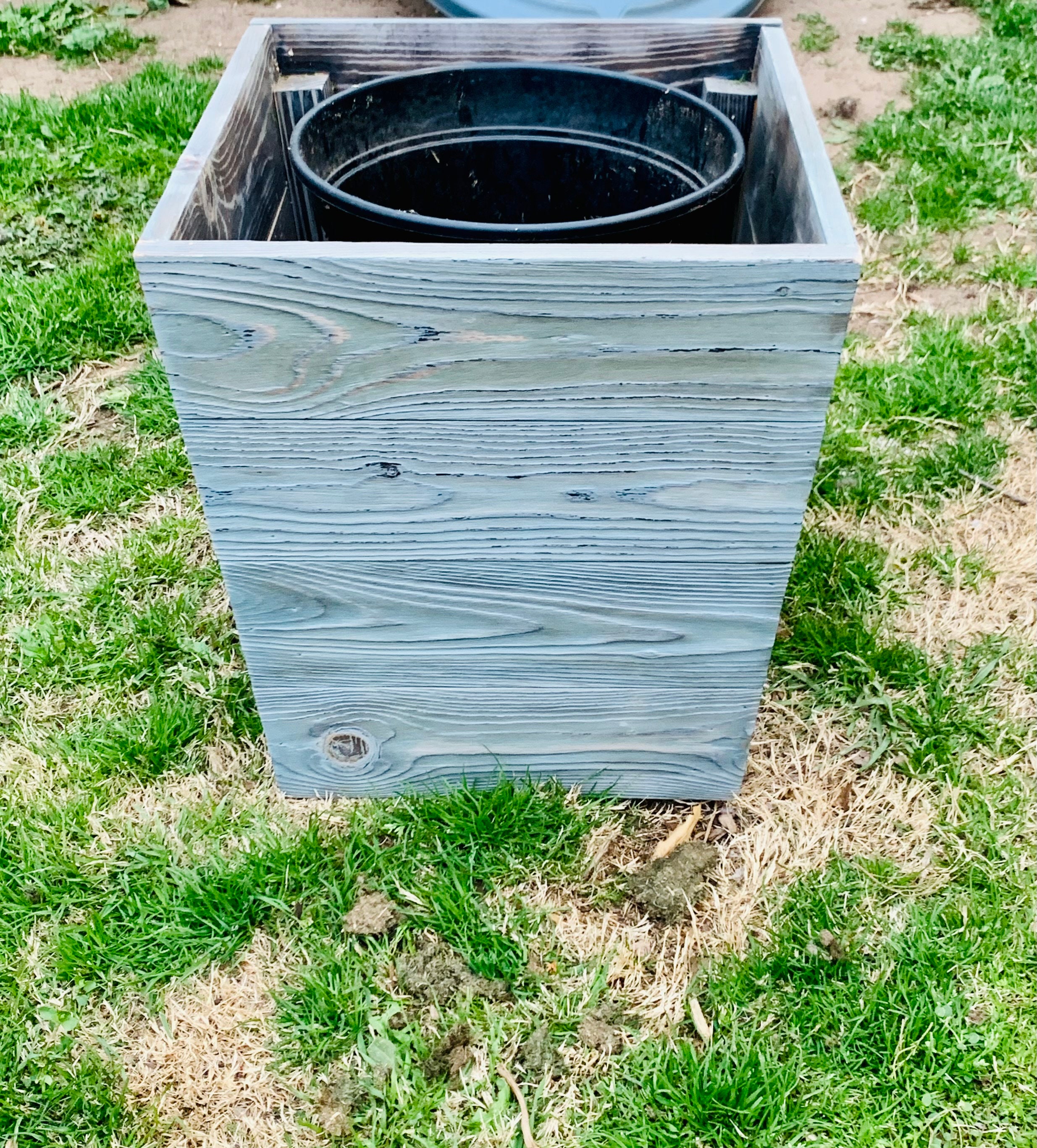 Shou Sugi Ban Wood Planter Box Size Large - Etsy