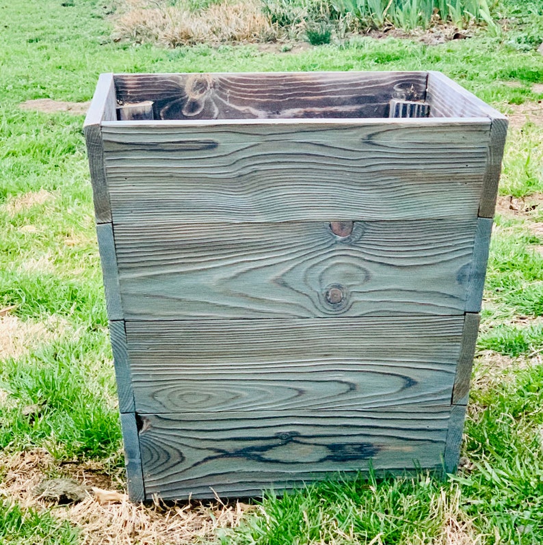Shou Sugi Ban Wood Planter Box Size Large - Etsy