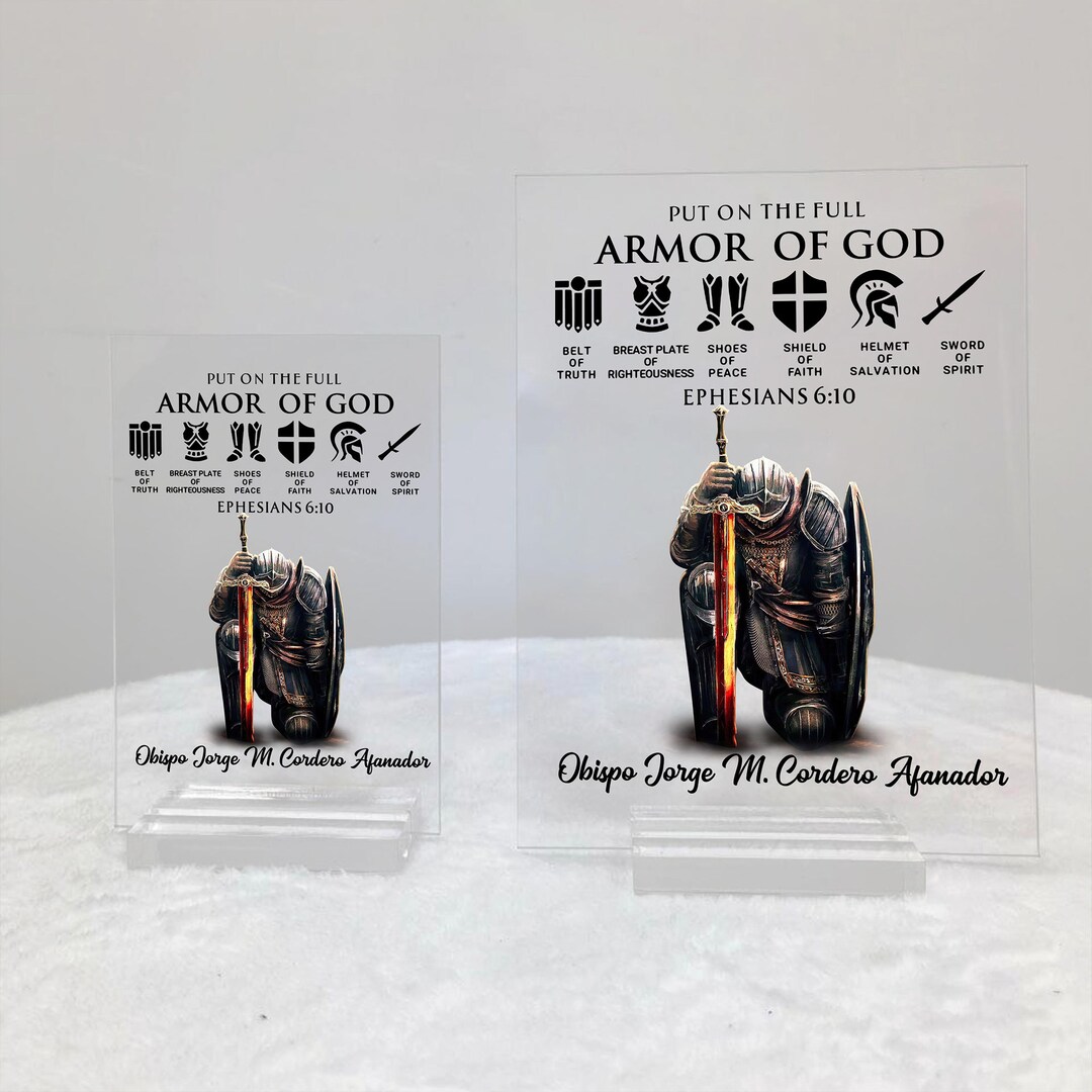 Put on the Full Armor of God Custom Acrylic Plaque, Custom Name ...