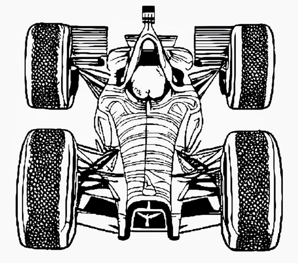 Original Race Car Coloring Pages - Etsy