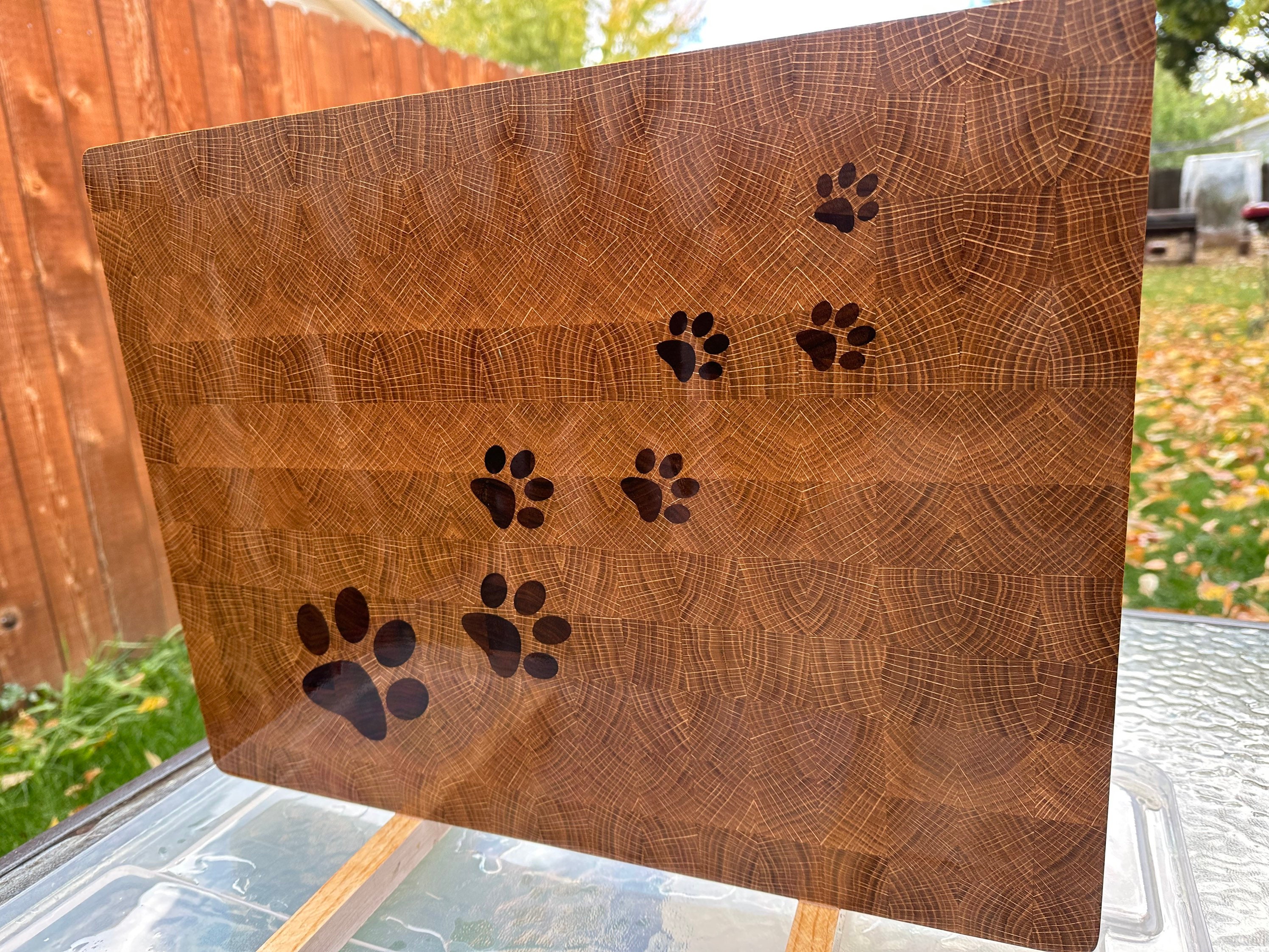 End Grain Cutting Board With Inlay love Cat - Etsy