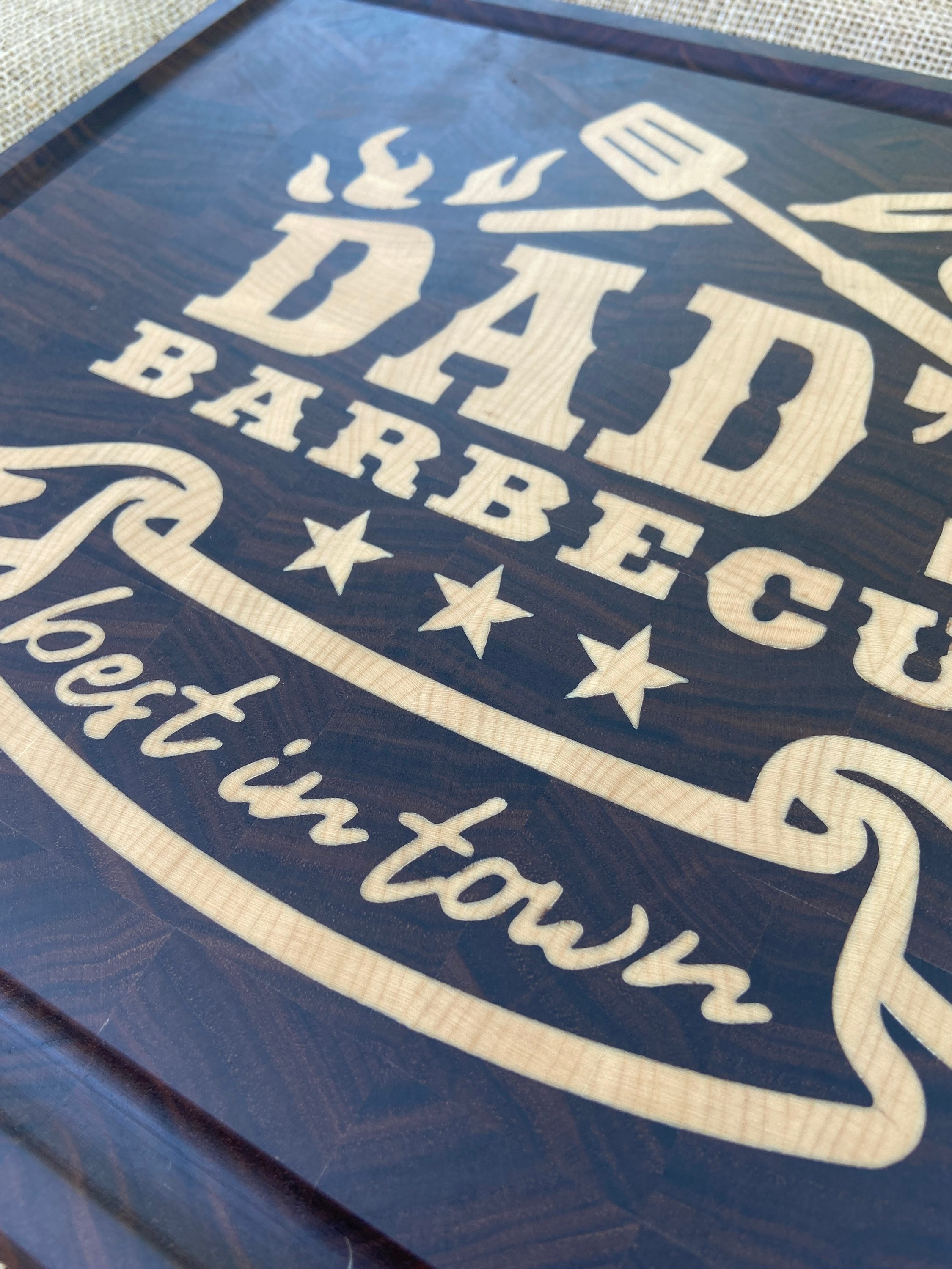 End Grain Cutting Board. Custom Inlay. Inlay Board for Dad. - Etsy