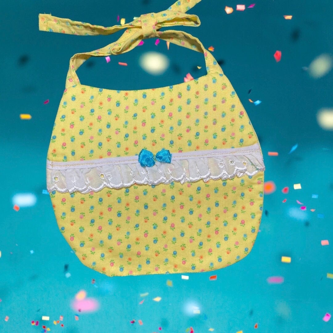 72. Lemon Yellow Floral Bib - Etsy