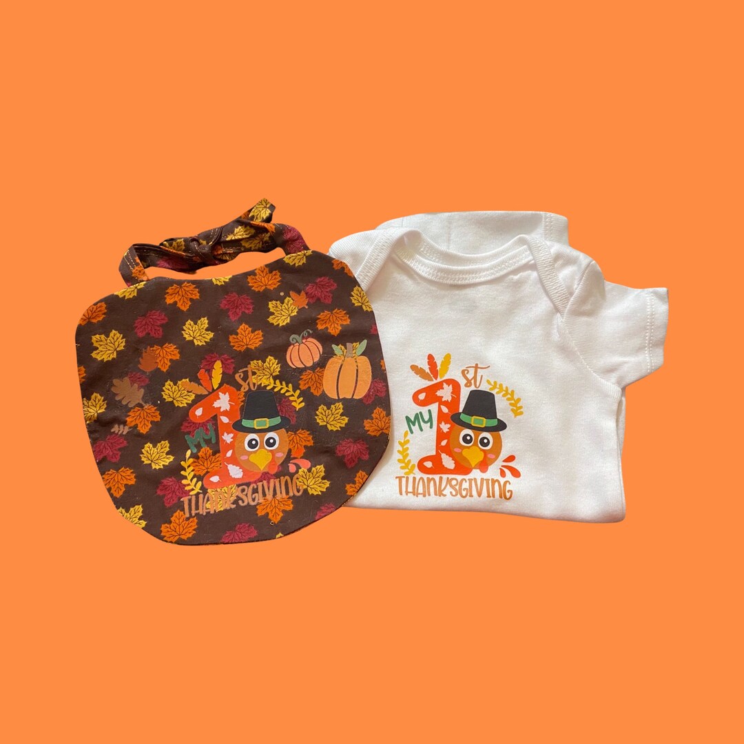 My First Thanksgiving Bib and Onesie Set - Etsy