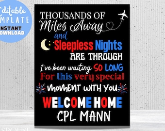 Welcome Home Wife Spouse Husband Sign Homecoming Back From - Etsy