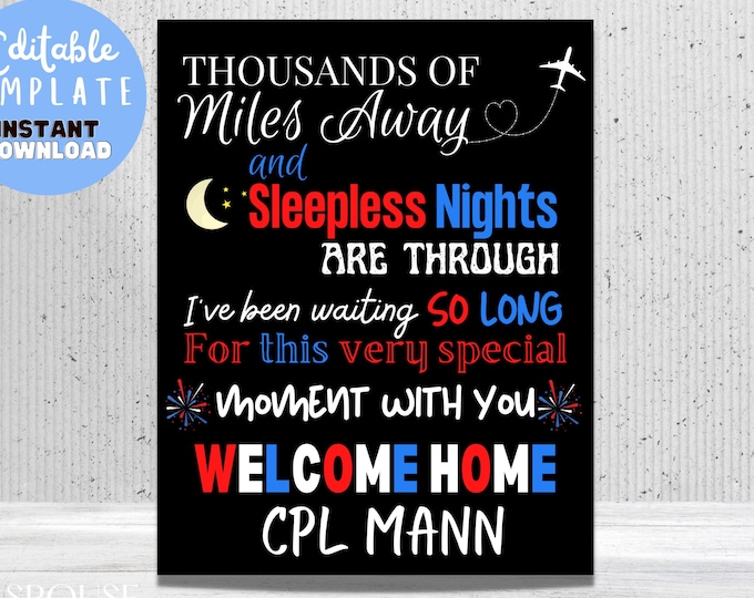 Welcome Home Wife Spouse Husband Sign Camo Military Homecoming Back ...