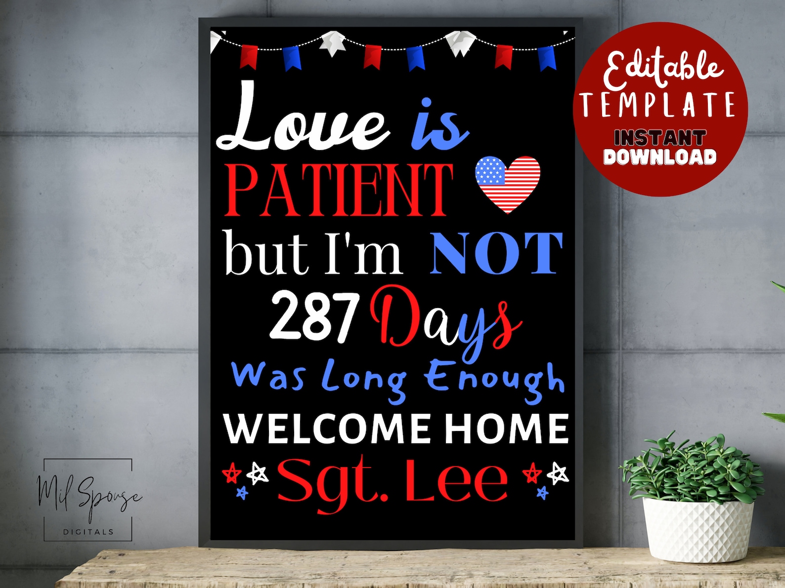 Editable Military Welcome Home Sign Back From Deployment Printable ...