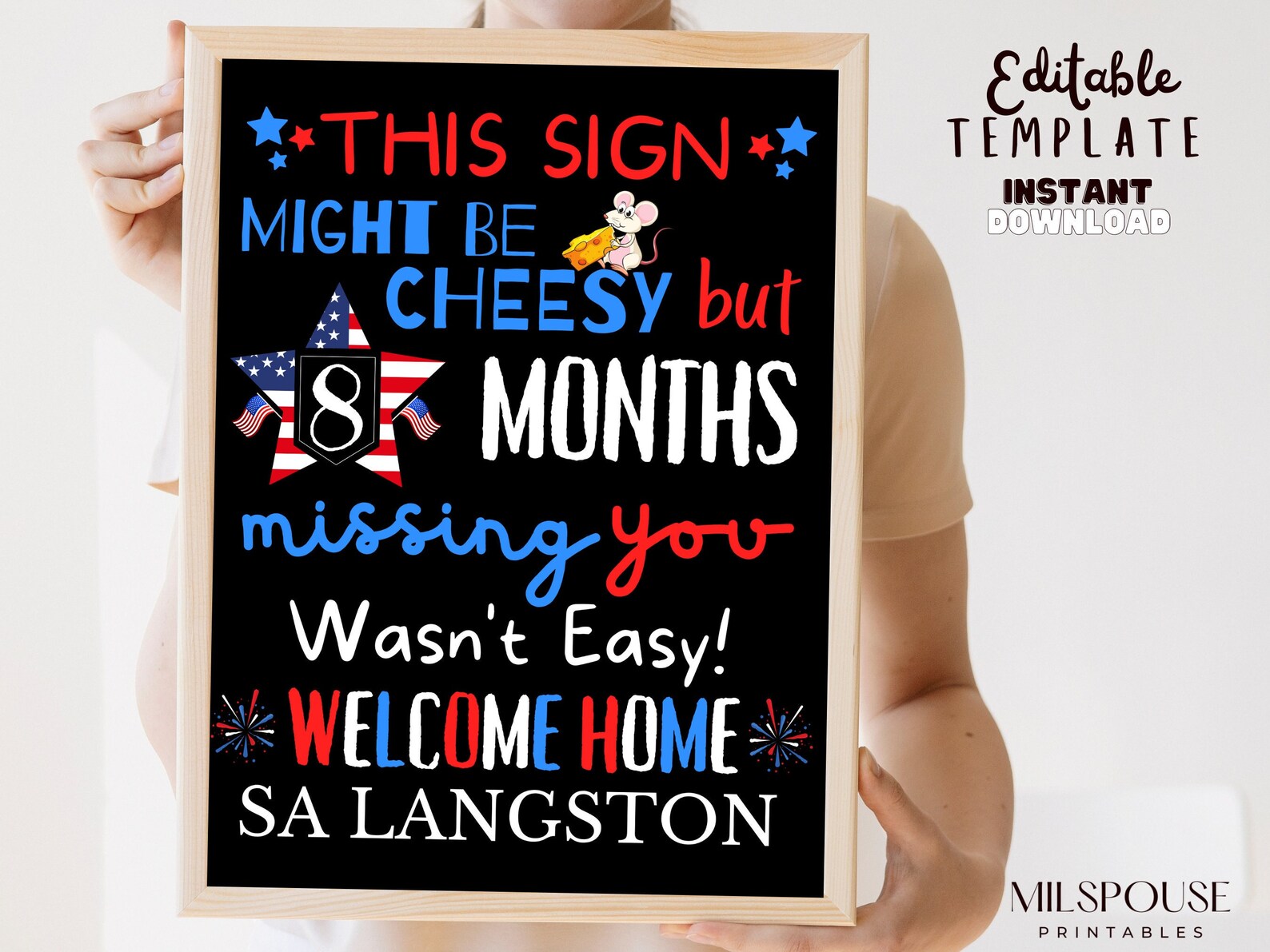 Instant - Editable Digital Homecoming Sign - Welcome Home - Back From ...
