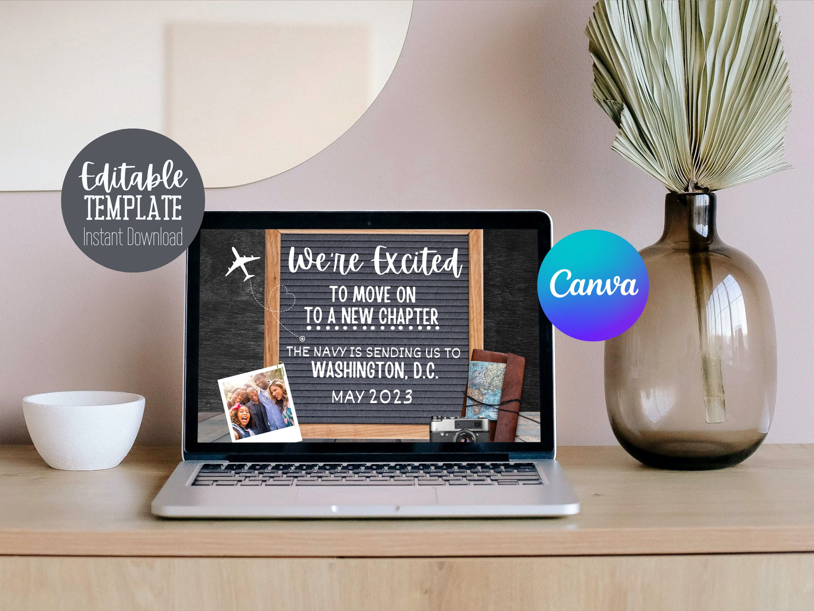 Instant Download for Social Media-editable Moving Announcement-military ...