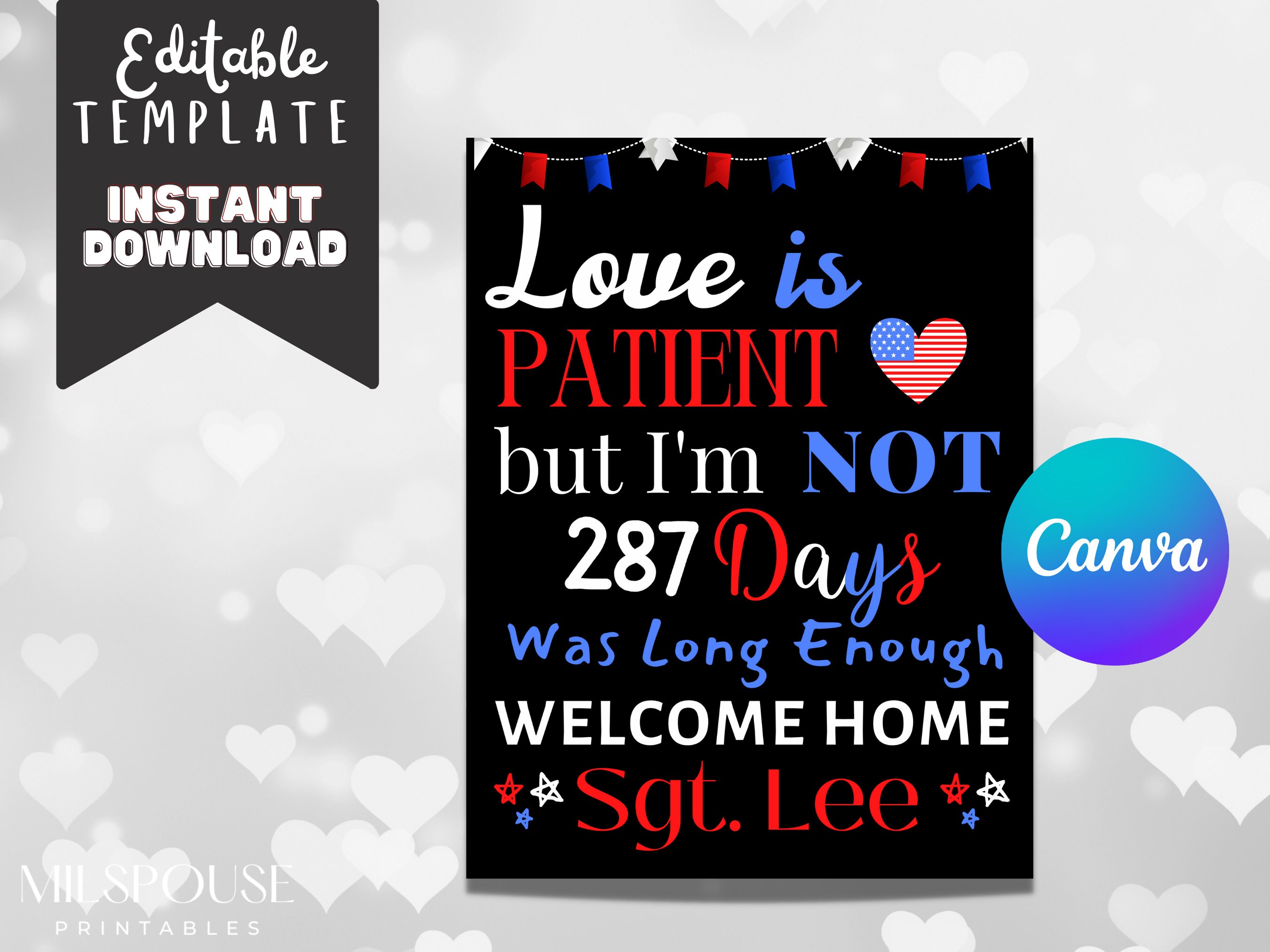 Editable Military Welcome Home Sign Back From Deployment Printable ...