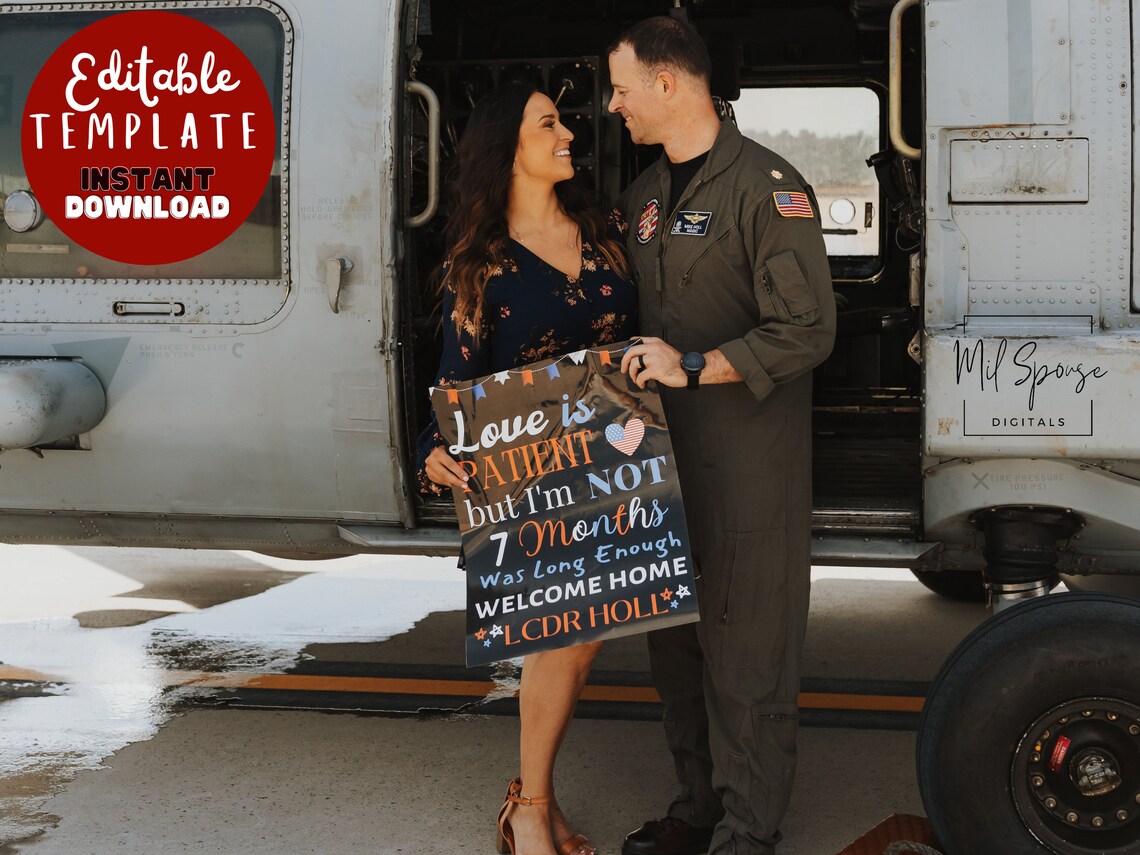 Editable Military Welcome Home Sign Back From Deployment Printable ...
