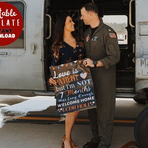 Editable Military Welcome Home Sign Back From Deployment - Printable ...