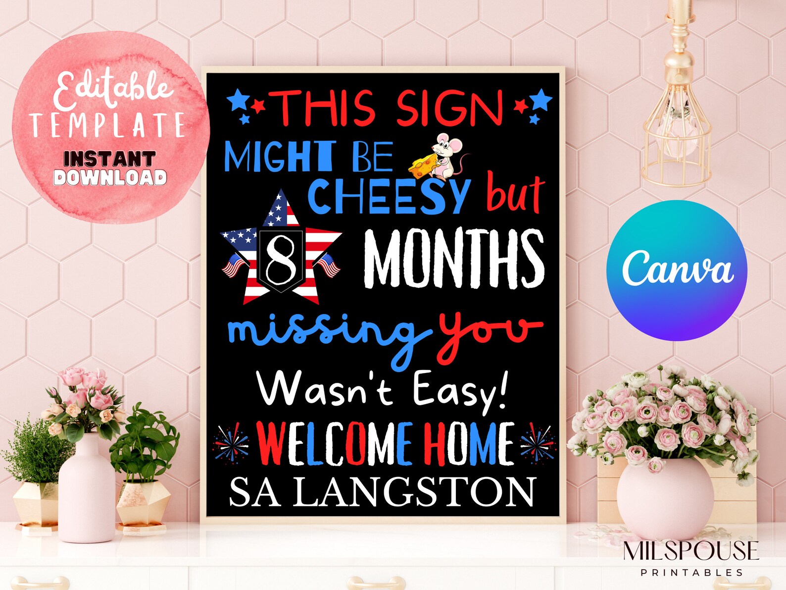 Instant - Editable Digital Homecoming Sign - Welcome Home - Back From ...
